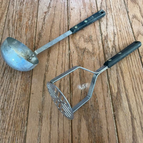Vintage | Kitchen | Vintage Ekco Forge Stainless Steel 9 Long Potato Masher 1 Ladle Made In Usa ...